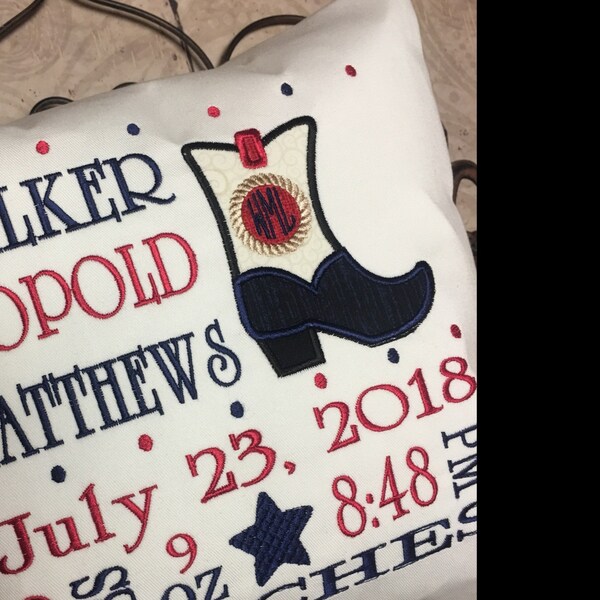 Cowboy Boot Monogram Digital Machine Embroidery Applique Design 4 Sizes ...