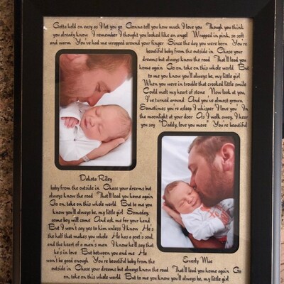 Butterfly Kisses Personalized Father's Gift / Personalized Picture Mat ...