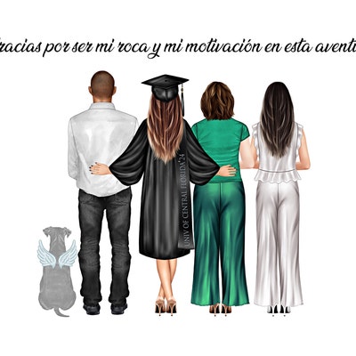 Personalised Graduation Family Gift, Custom Graduate Girl With Mom and ...