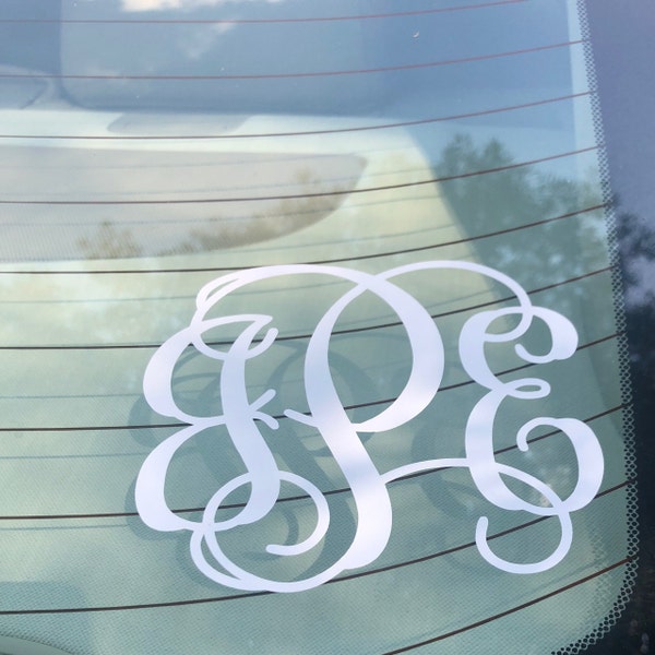 Monogram Car Decal, Car Decals for Women, Vinyl Decal, Monogram Sticker ...