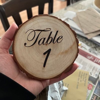 Farmhouse Wedding Table Decor Rustic Wedding Table Numbers Wood Slice ...