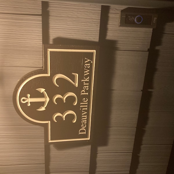Nautical House Number Sign, Coastal Address Sign, Anchor Address Sign ...