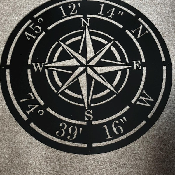 Personalized Compass Rose Metal Sign - Personalized Gifts - Wall Art ...