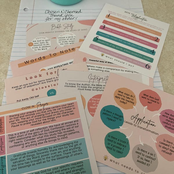 Bible Study Cards / Inductive Bible Study Card Set / Learn How to Study ...