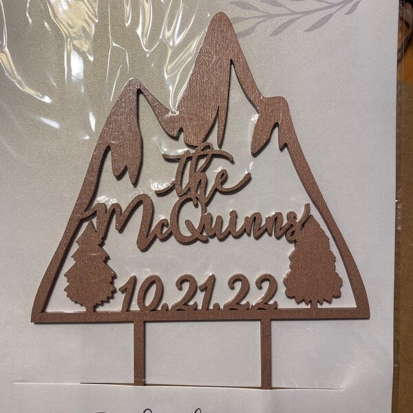 Custom Mountain Cake Topper, Wedding Cake Topper, Unique Wedding Cake ...