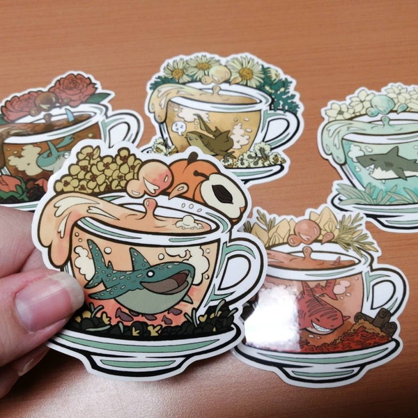 Tea Sharks Sticker Set - Etsy