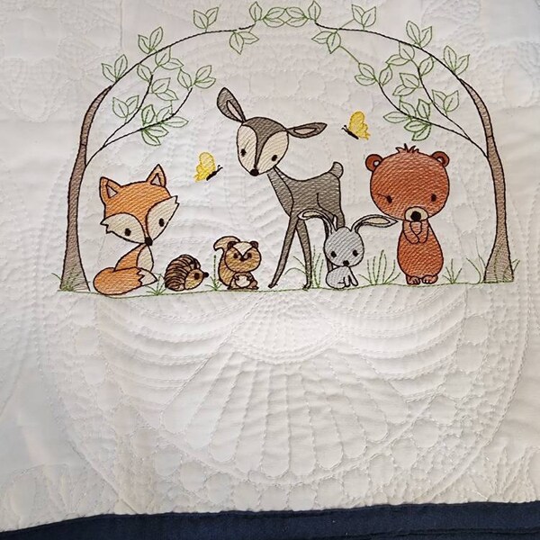 Forest Animals Embroidery Design, Baby Embroidery Design Machine ...