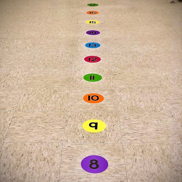 Classroom Line up Dots: Vinyl Floor Stickers, Numbered Decals - Etsy