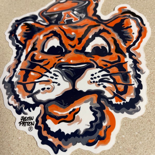 Auburn University Vintage Beanie Aubie Sticker by Justin Patten (storm ...