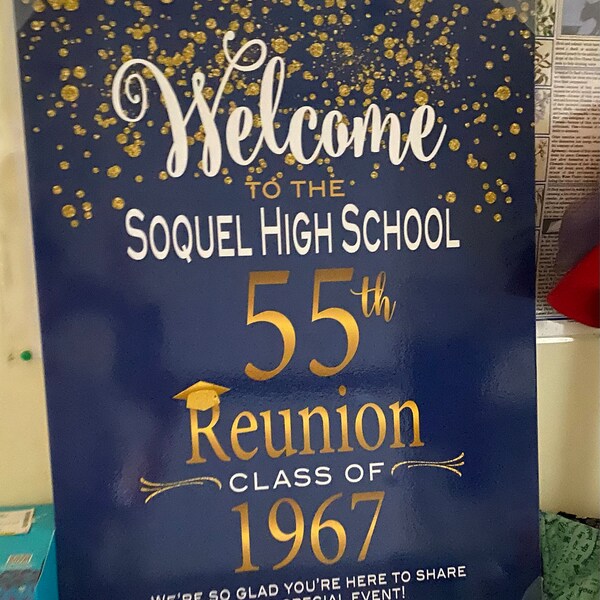 Class Reunion Personalized Welcome Sign Printable File | Gold Confetti ...