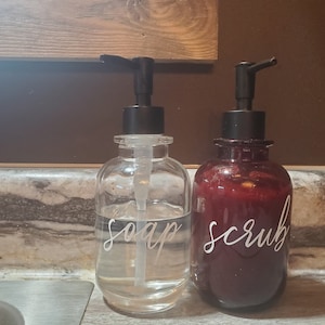 Hands and Dishes Soap Dispenser Labels Custom Decals for Kitchen and ...