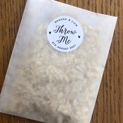 Personalised Throw Me Sticker, Confetti Wedding Label, Wedding Favour ...