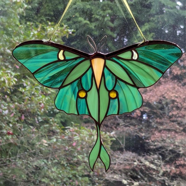 Luna Moth Stained Glass Window Hangings / Valentines Day Gift ...