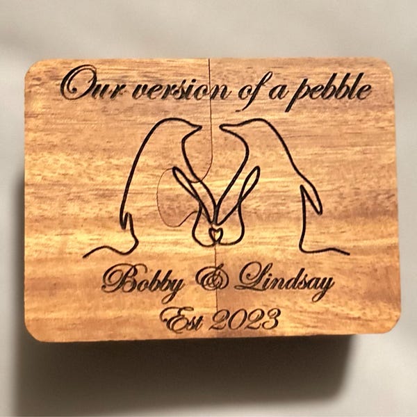 Wooden Ring Puzzle Box, Personalized Better Together Ring Box, Engraved ...