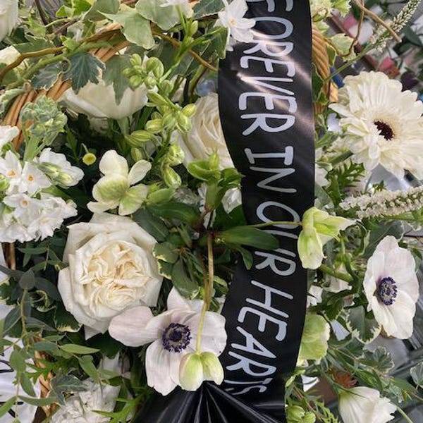 Funeral, Memorial Ribbon, Custom Printed W/your Message, Floral ...