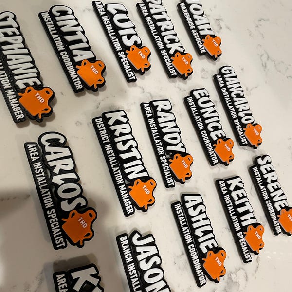 Custom Name Tags With Apron, 3D Printed Name Tag Employee Name Tag - Etsy