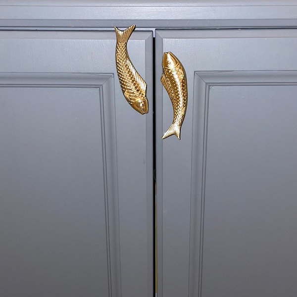Fish Brass Knobs Kitchen Pulls and Knobs Cabinet Handles Knobs Nordic ...