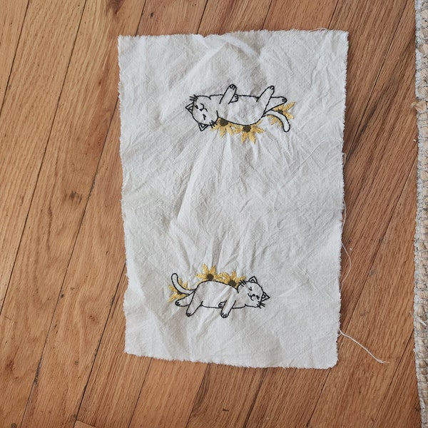 Cat Embroidery Pattern: Beginner Stitches Tutorial (PDF Download) - Etsy