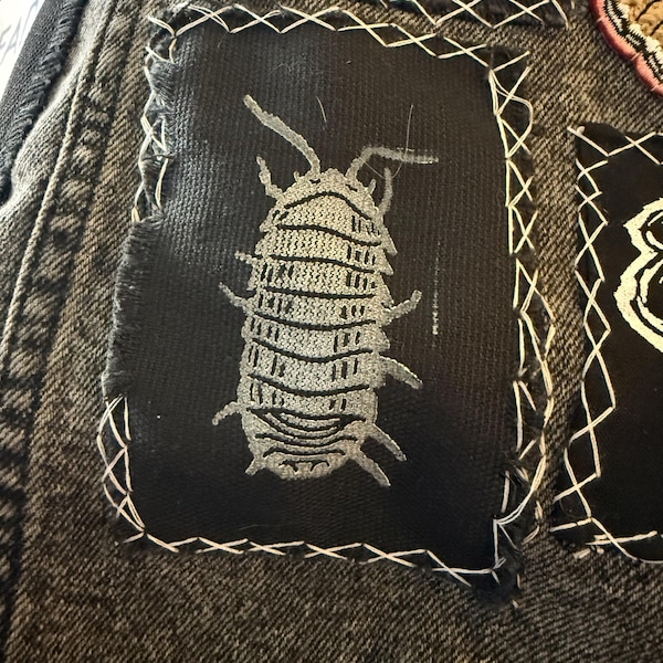 Block-print Pill Bug Patch: Cotton Canvas, Sew-on - Etsy