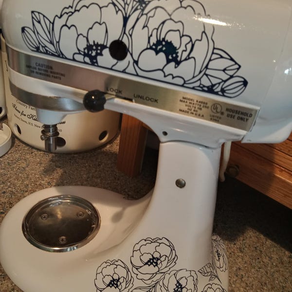 Floral Inspired Design Kitchenaid Mixer Decal Sticker| Kitchen Mixer ...