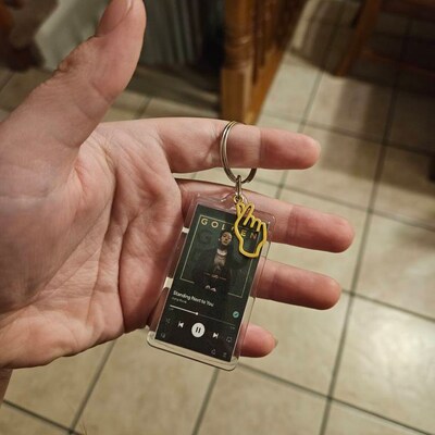 Spotify Song Plaque Keychain Custom Key Chain Add Charm Gummybear Heart ...