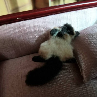 Dollhouse Miniature Siamese Cat on a Scale 1:12 Cat Lover Gift - Etsy