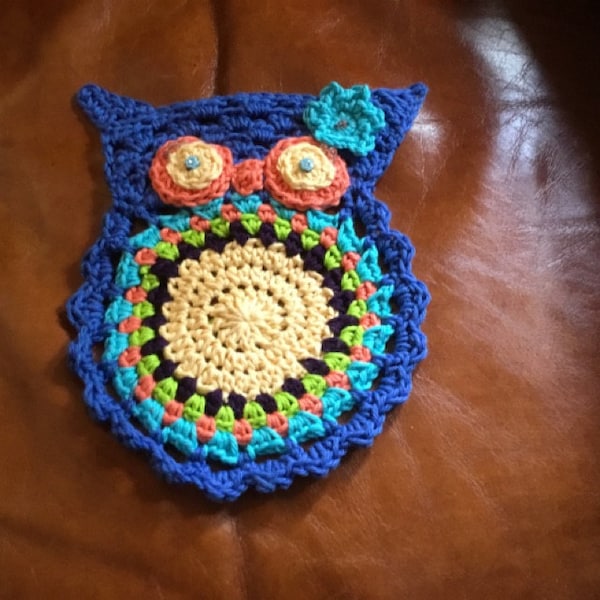 Crochet Owl Coaster Pattern: Applique PDF (digital Download) - Pattern ...