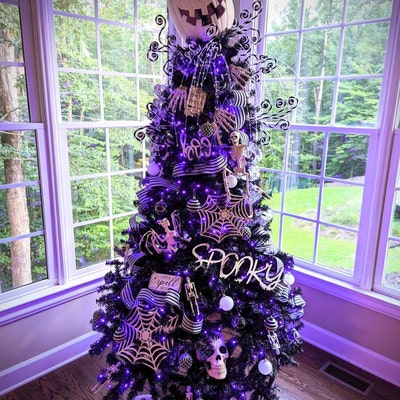 Purple Halloween Ornaments Halloween Decor Halloween Tree - Etsy