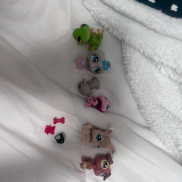 Littlest Pet Shop LPS Custom Accessories 4 Pc Set Lot 1 Bow 1 Collar ...