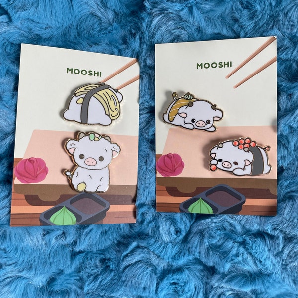 Mini Sushi Cow Pins, Mooshi Pins, Cute Food Cow Pins, Small Cute Pins ...