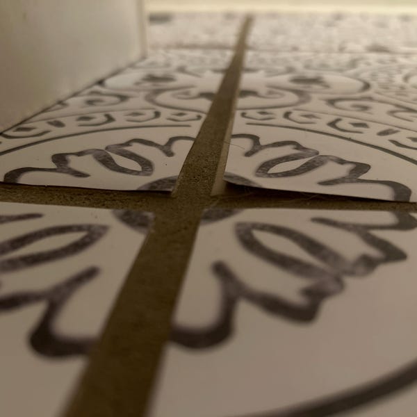 Floor Tile Stickers Vinyl Decal WATERPROOF REMOVABLE for Kitchen Bath ...