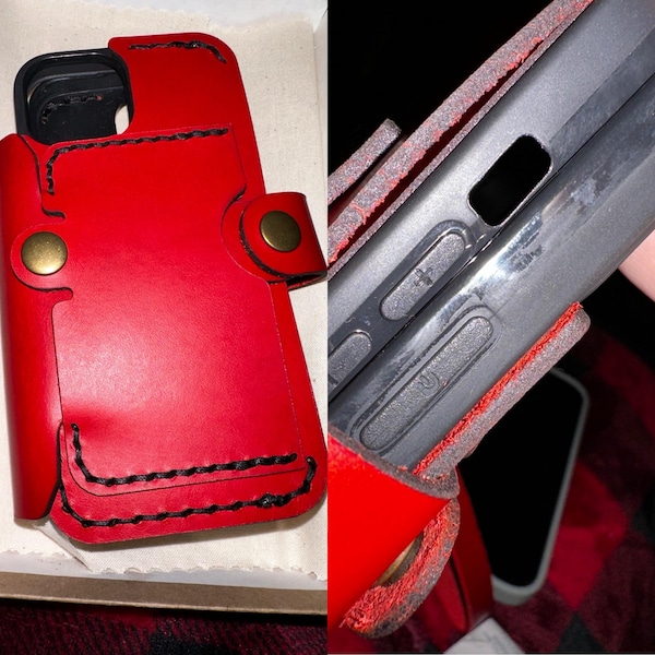 Leather Double Phone Case, Dual Mobile Cover for Work and Personal ...