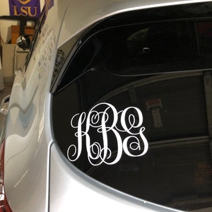 Vine Monogram Vinyl Car Decal Sticker Monogram Window Sticker Monogram ...