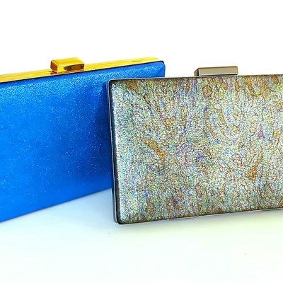 Sparkle Blue Leather Pieces // Blue Shiny Glitters All Over // - Etsy