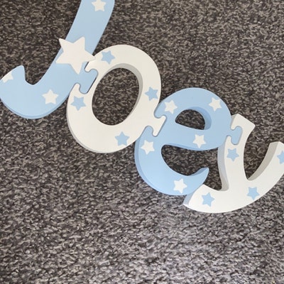Wooden Jigsaw Name, Childs Bedroom Decor, Nursery Decor, Wooden Name ...