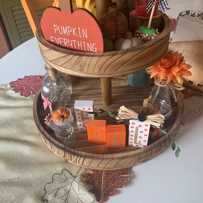 Fall Tiered Tray Mini Mugs/autumn Tiered Tray Decor/fall Faux Mugs/fall ...