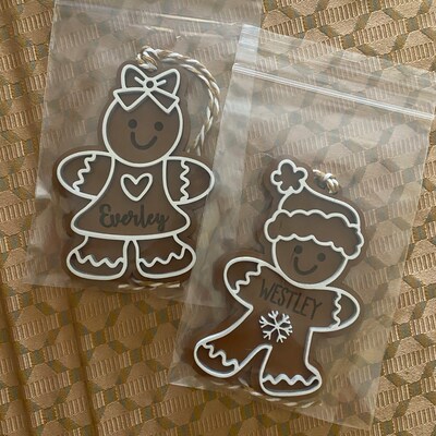 Christmas Name Tags / Gingerbread Boy and Girl Wooden Name Tags ...