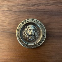 King Conan Golden Lion of Aquilonia, Solid Brass Fantasy Coin, - Etsy