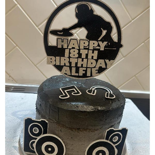 DJ Cake Topper |music Cake Topper | Custom Cake Topper | Birthday Cake ...