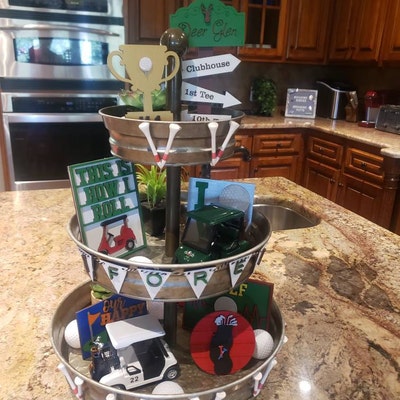 Golf Tiered Tray/ Unfinished Golf Tiered Tray Decor/ Golf is Life ...