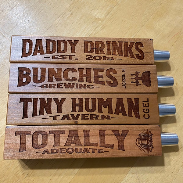 Walnut Custom Beer Tap Handle With Chalkboard Insert, Hop Edition ...
