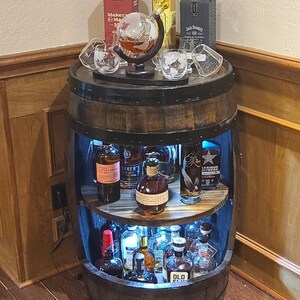 Bourbon Barrel Display Cabinet Whiskey Barrel Bar Bourbon - Etsy
