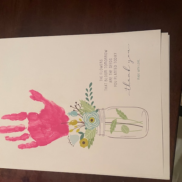 Teacher Appreciation Handprint Art: DIY Flowers Keepsake (digital File ...