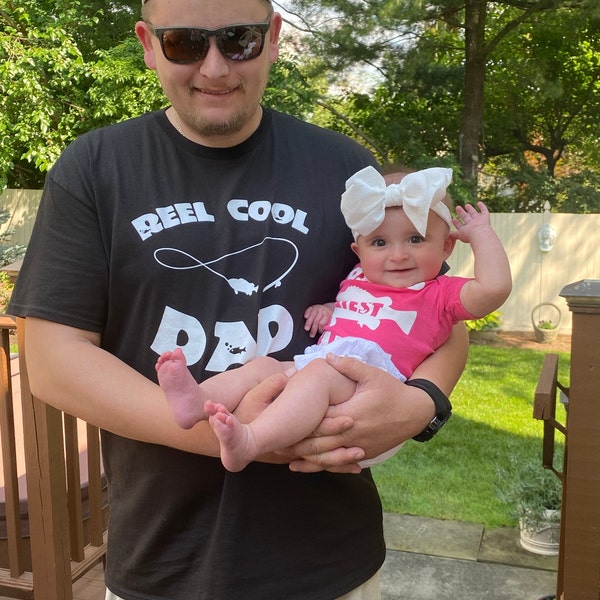 Reel & Cutest Catch Men's T-shirt and Infant Bodysuit Dad and Baby ...