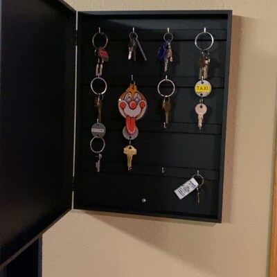 Personalized Natural Wooden Family Big Key Box, Hanging Key Box, Key ...