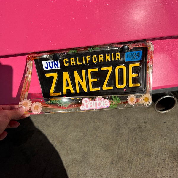 Rose Gold Holographic License Plate Frame | Holographic License Plate ...