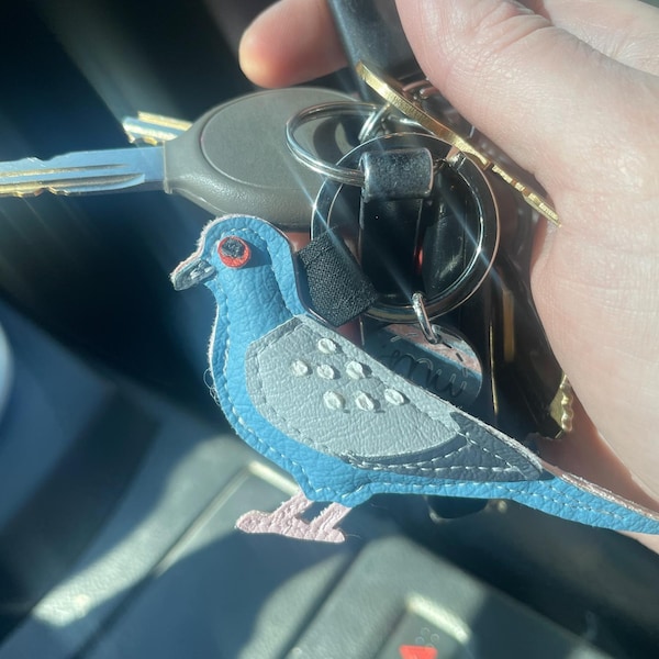 Cute Bird Keychain, Bird Bag Charm, Faux Leather Animal Keychain, Lucky ...