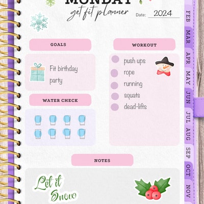 Boho Digital Planner I Pink Digital Planer I Monthly Weekly Planner I ...