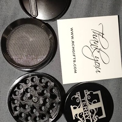 Monogram Black Herb Grinder, Personalized Grinder / Laser Engraved - Etsy