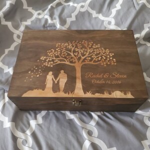 Wood Memory Box Rustic Wooden Keepsake Box Personalized | Etsy Canada